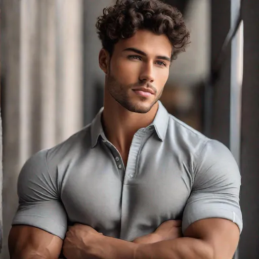 High quality, realistic photo shoot of a handsome, c...