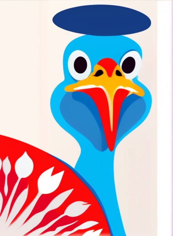 An illustration of grinning, shy turkey. The charact...