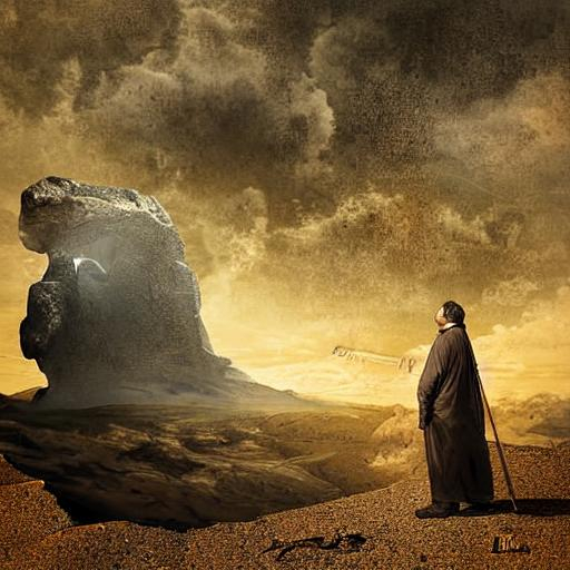 the grand moment a man meets his destiny and has to... | OpenArt