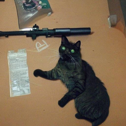 a cat with guns | OpenArt