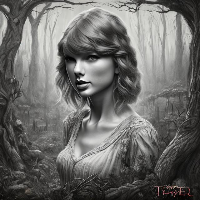 generate me a Taylor Swift album cover concept with...