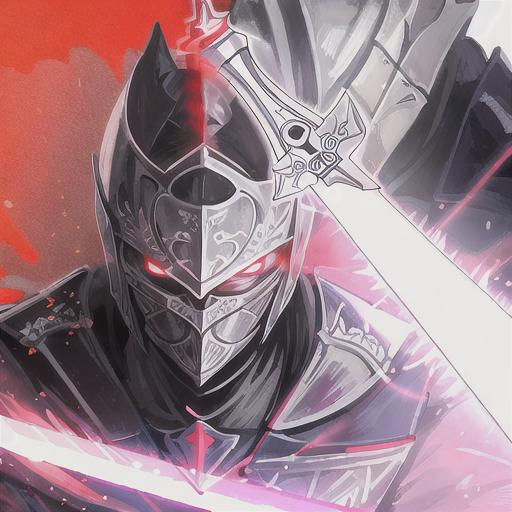 knight finding a sword with eyes on it | OpenArt