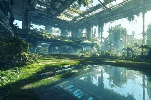 Abandoned Futuristic City Overgrown With Lush Green... | OpenArt