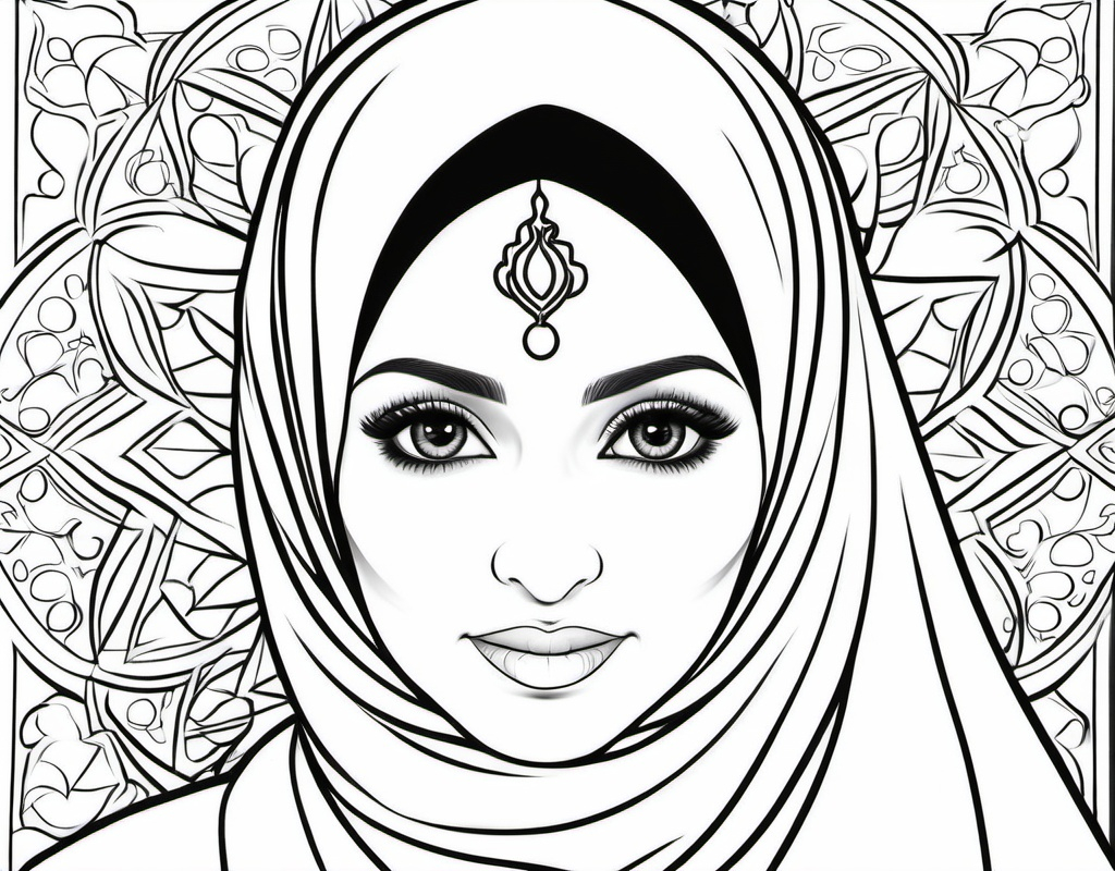 Muslim woman coloring page that I can color create a...