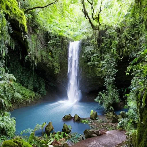 Stunning Long water fall never seen before in the Gr... | OpenArt