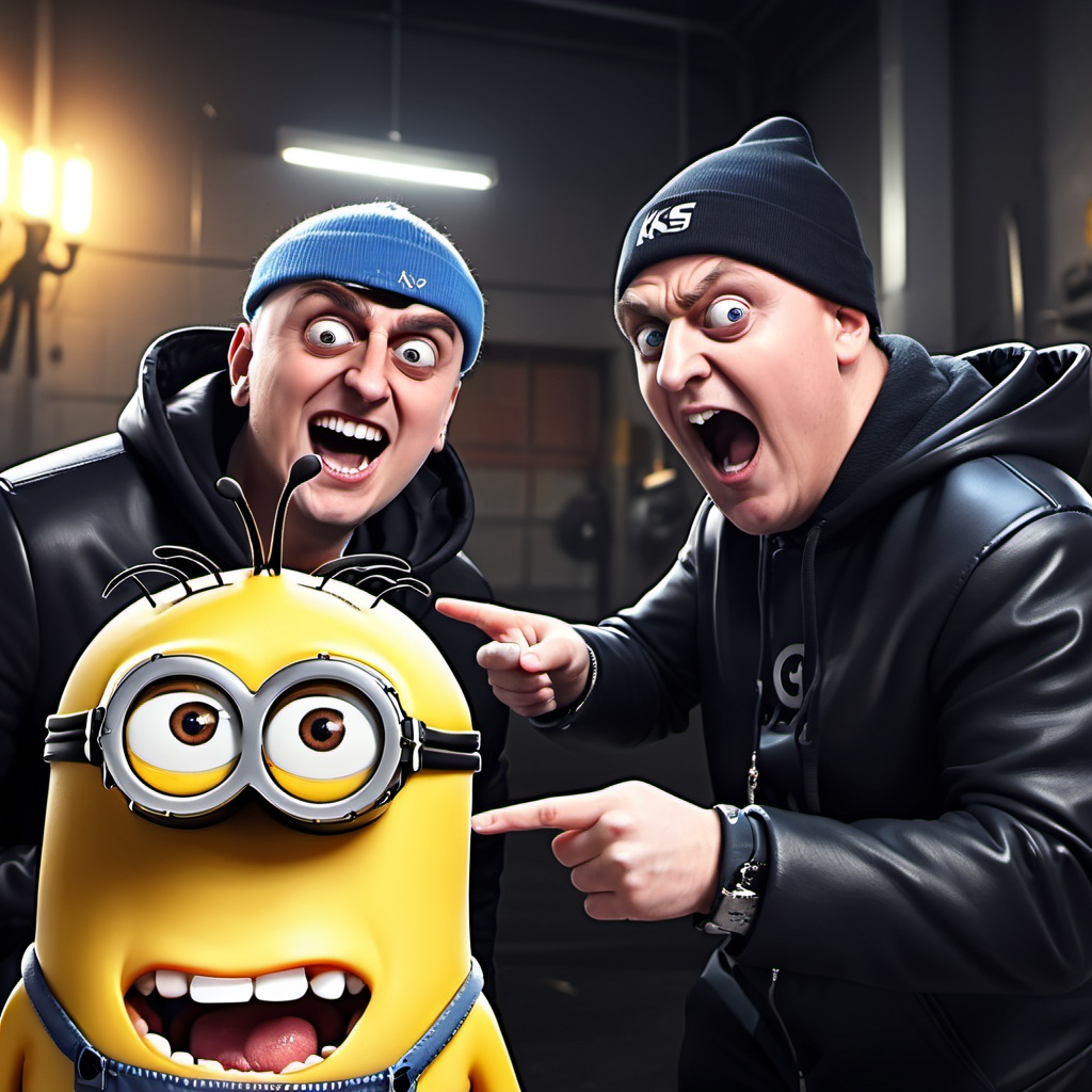 happy Gru shooting his Minion for food but KSI spote...