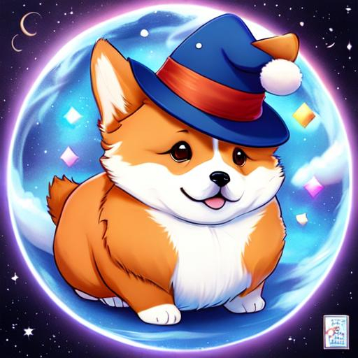 (((fat round corgi))) wearing (((wizard hat))), (((f... | OpenArt