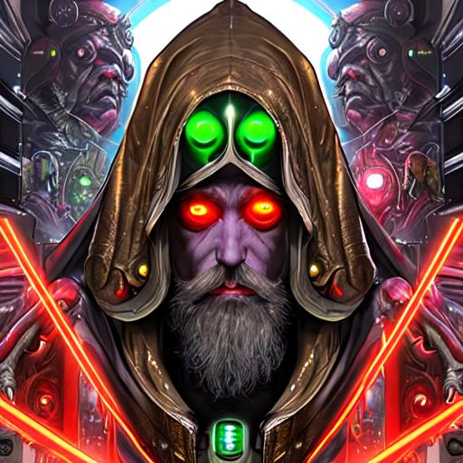 grotesque hooded arcturian cyborgs with beard and re... | OpenArt