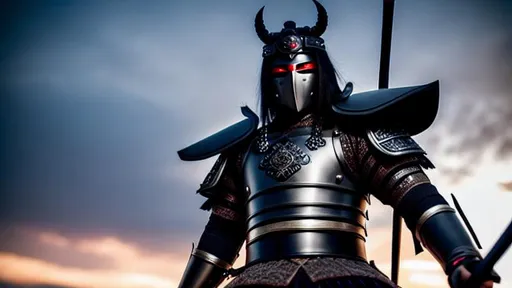 Intricately detailed Samurai in Dark grey and Black...