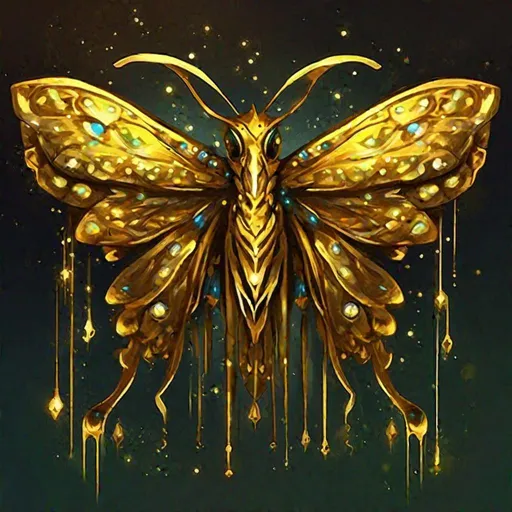 (in dripping art style) Fjyron, The Ancestor Moths t...