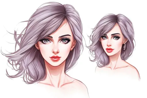 Beautiful woman cartoon portrait | OpenArt