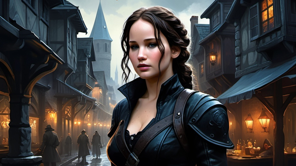 Detailed DnD fantasy art of a pretty heroic female d...