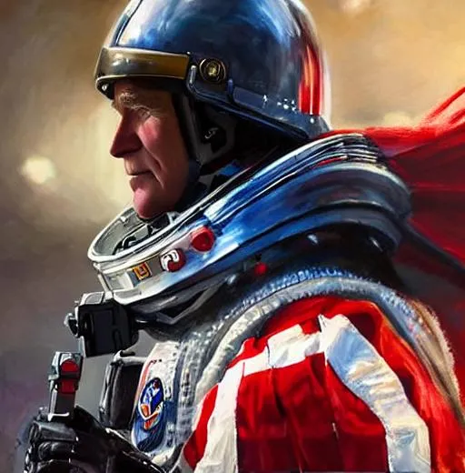 award-winning portrait painting of George Bush weari... | OpenArt