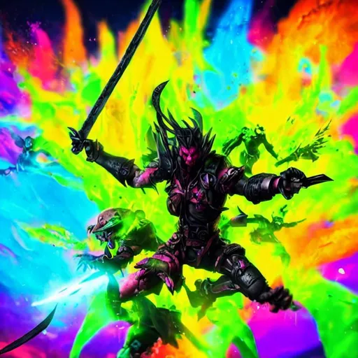 Acrobatic battle, monster vs Zulu warrior, grappling... | OpenArt