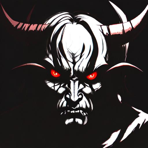 Demon staring you down, in the shadows