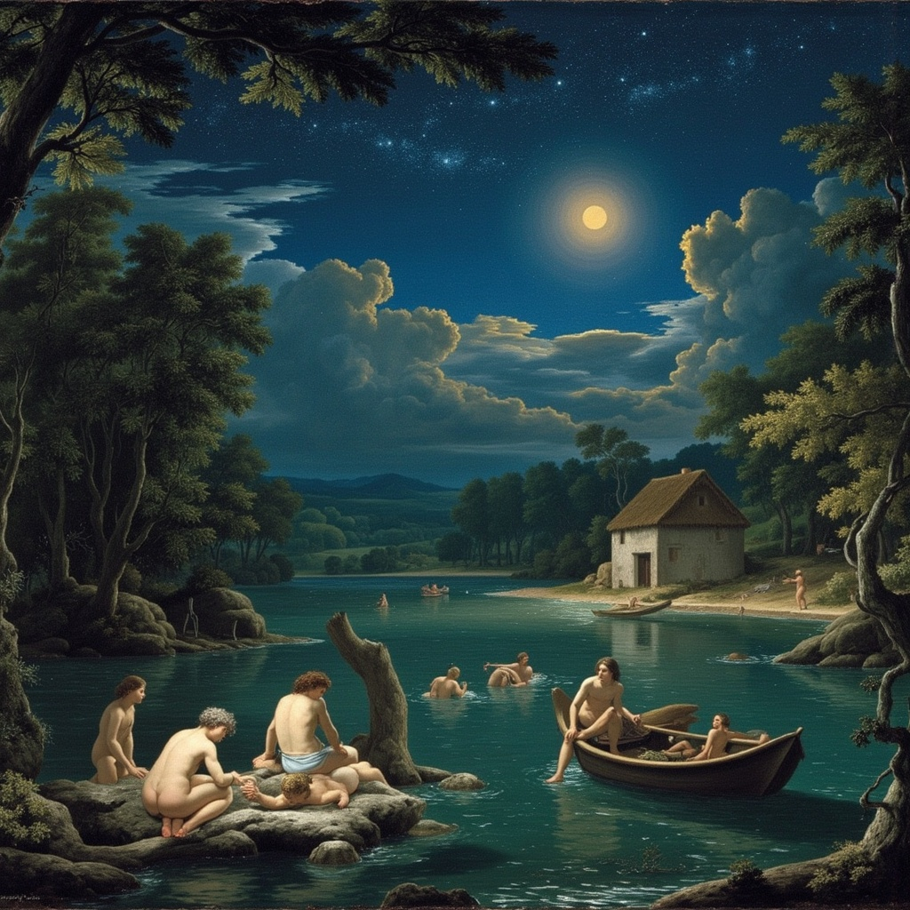 Nymph in the water Starry Night