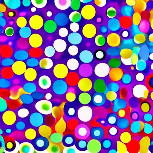 White background, square, round dots, brightly color...