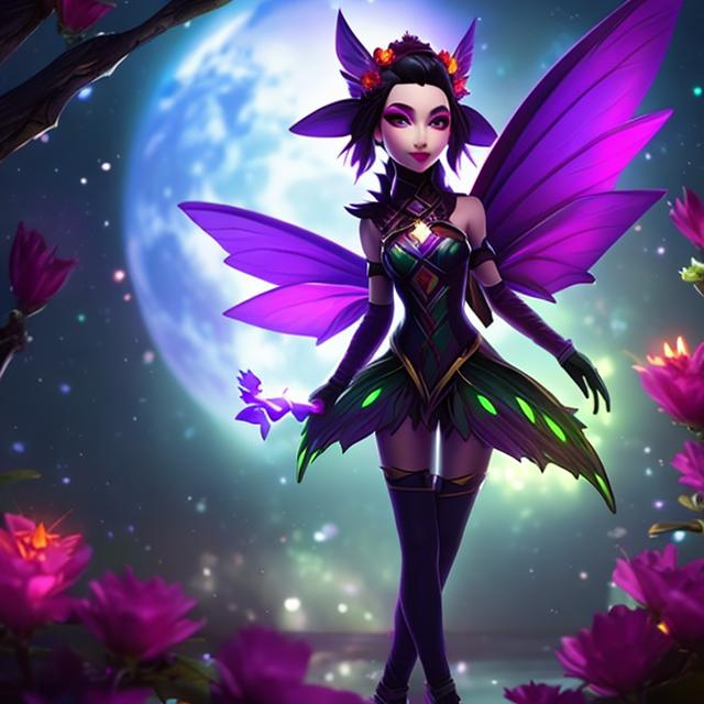 dark willow from dota, cute red faerie girl