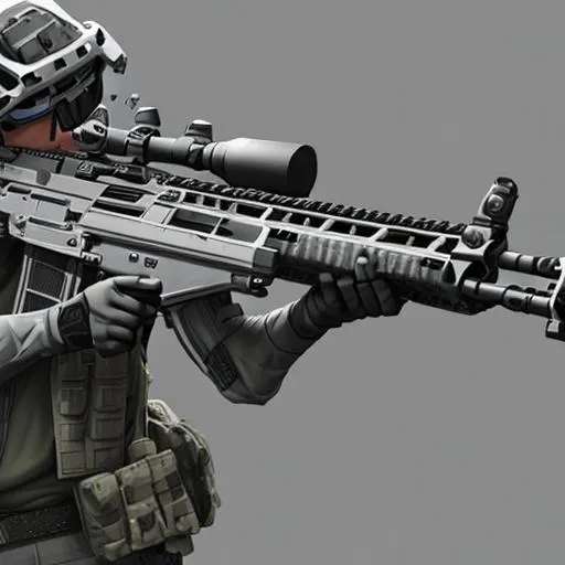grey assault rifle