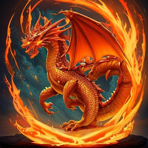 Imagine a scorching dragon, born of magic and dreams... | OpenArt