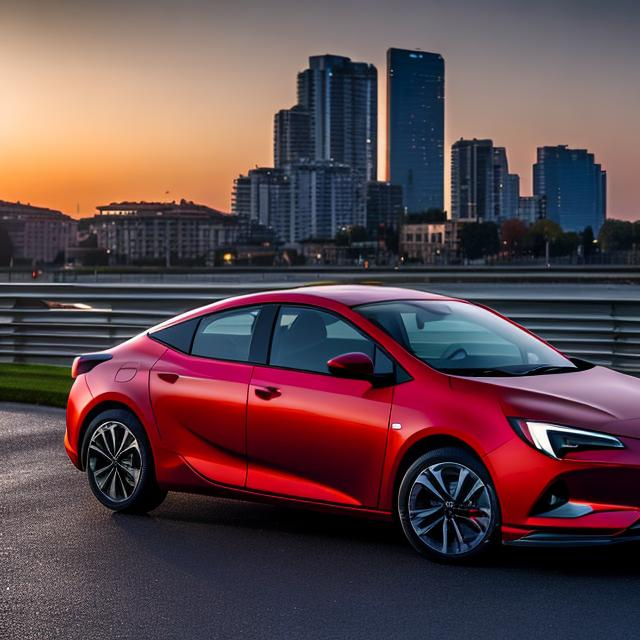 The sci-fi modern red car Opel Monza with the Opel L...