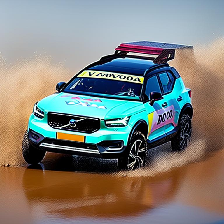 4x4 volvo xc40 2020 dakar racing, with flood in the... | OpenArt