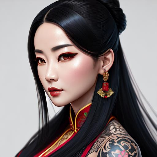 Portrait of chinese woman {character} with chinese h... | OpenArt