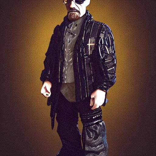 Walter White dressed in a detailed y2k and gothic ou...