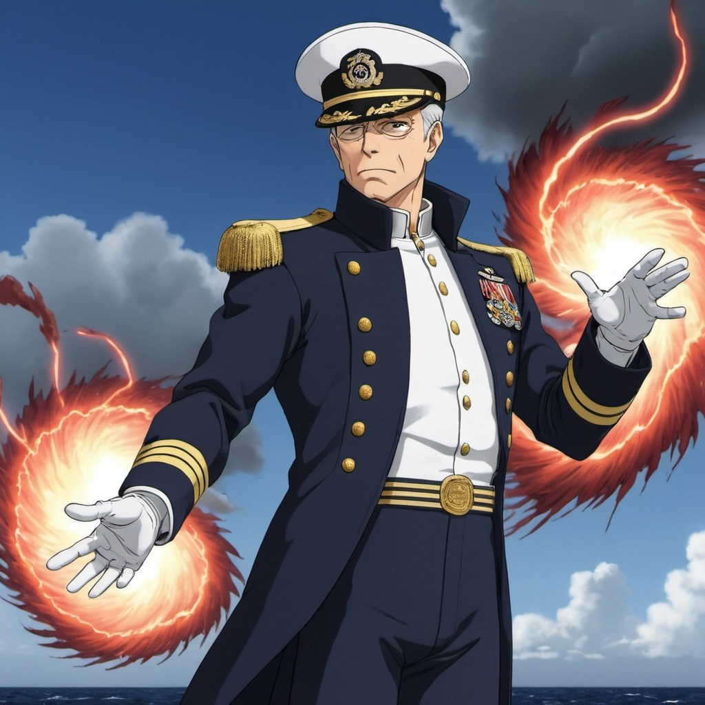 A fictional anime character is a Navy admiral who la...