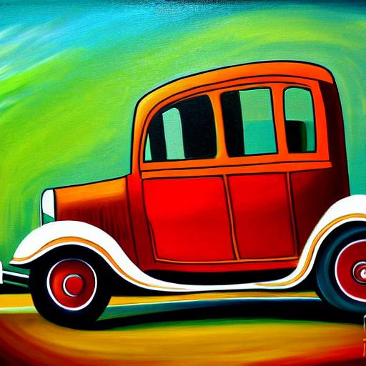 traditional painting of a car | OpenArt