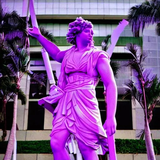 king rizz vaporwave synthwave retrowave statue 1980... | OpenArt