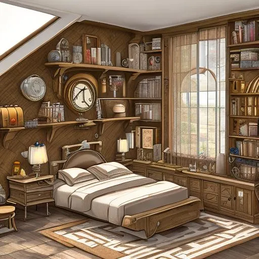 artist bedroom cottage dark academia | OpenArt