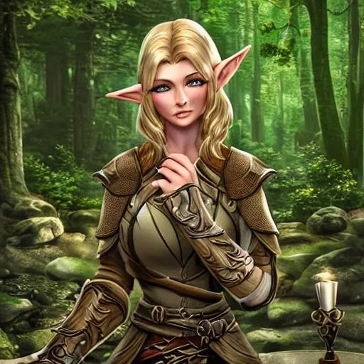 Woman, wood elf, 8k, Skyrim, woodland, beautiful, ph...