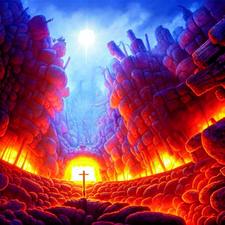 Extremely detailed hell, HDR, UHD, rhads, global ill...