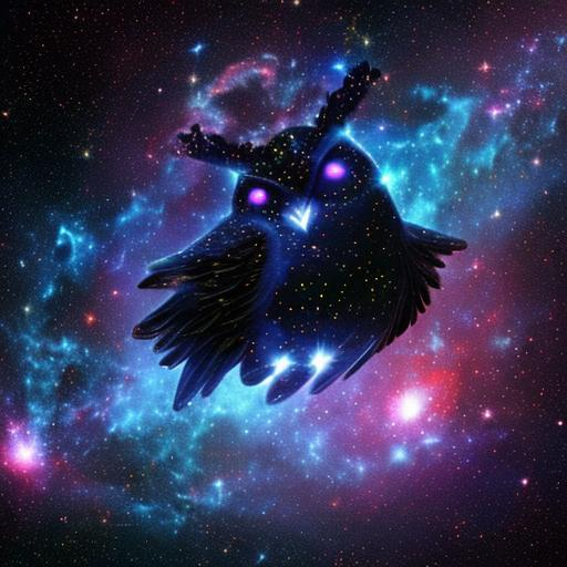 Philosopher constellations supernova space owl dark... | OpenArt