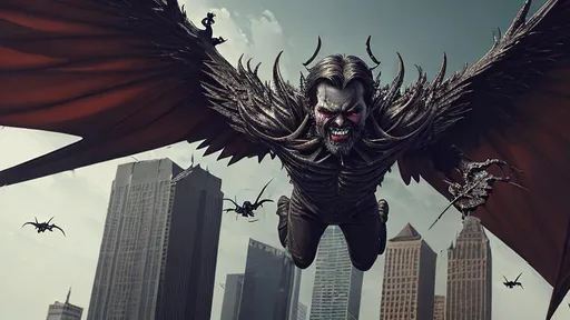 man, evil, flying, detail | OpenArt