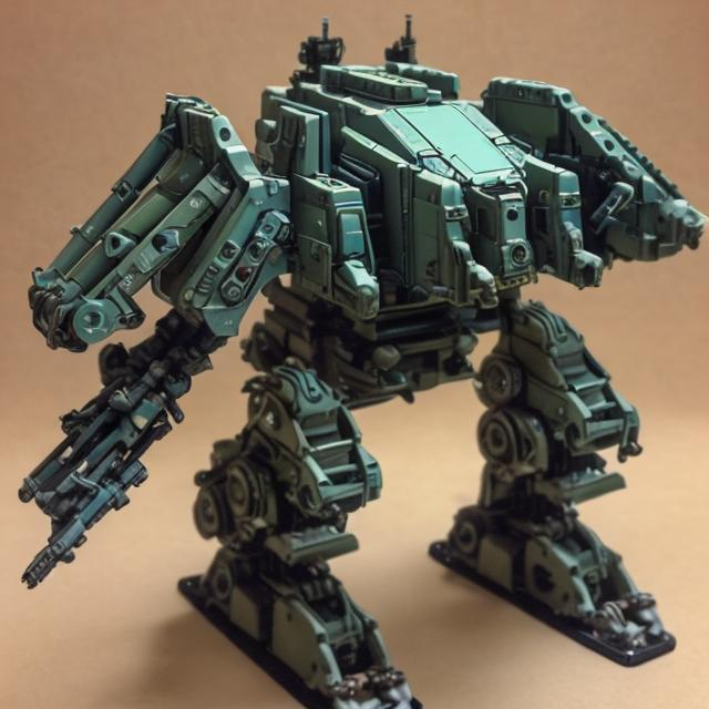 6 legged battle ship mech diesel punk style