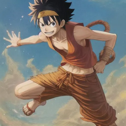 **monkey d luffy in Naruto art style- niji 5**