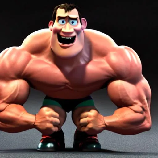 Photorealistic. Pixar 3d render of a muscular man li... | OpenArt