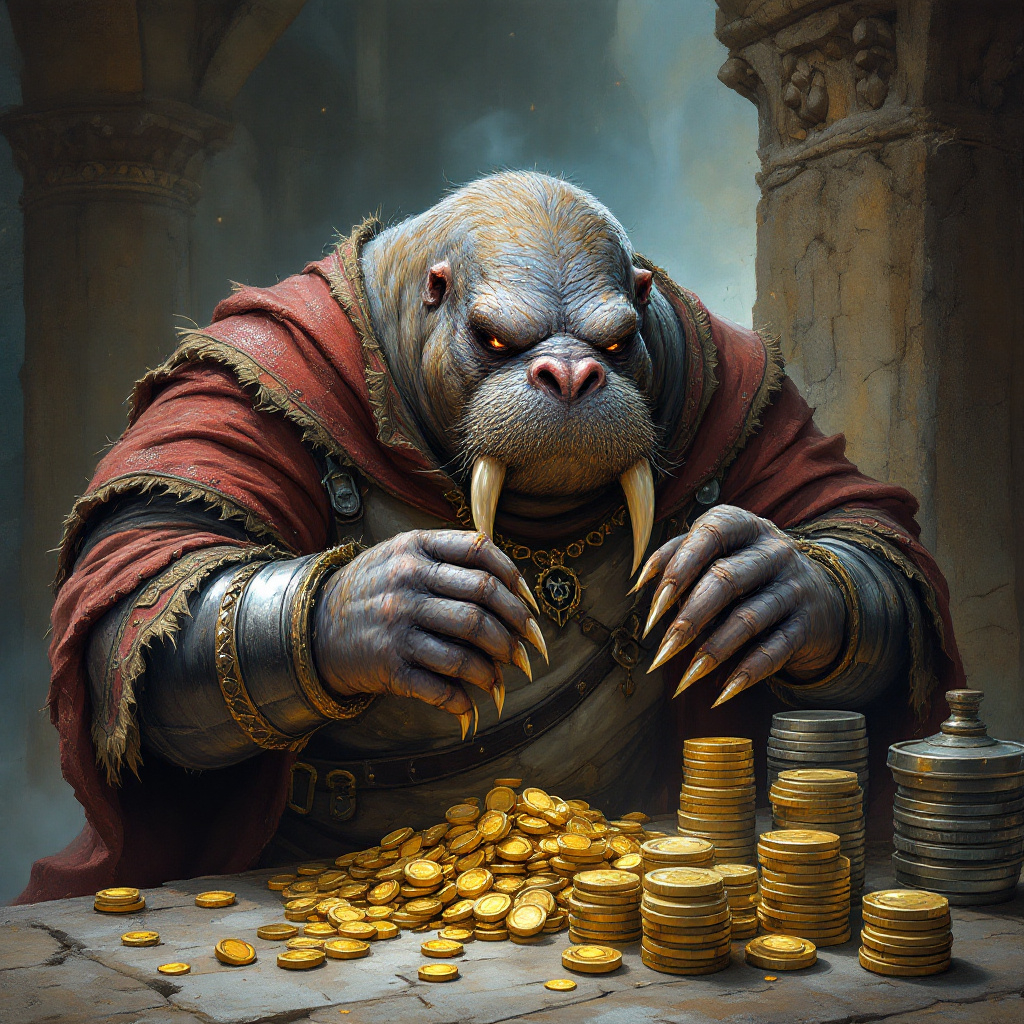 dungeons and dragons style Anthropomorphic Walrus ro...