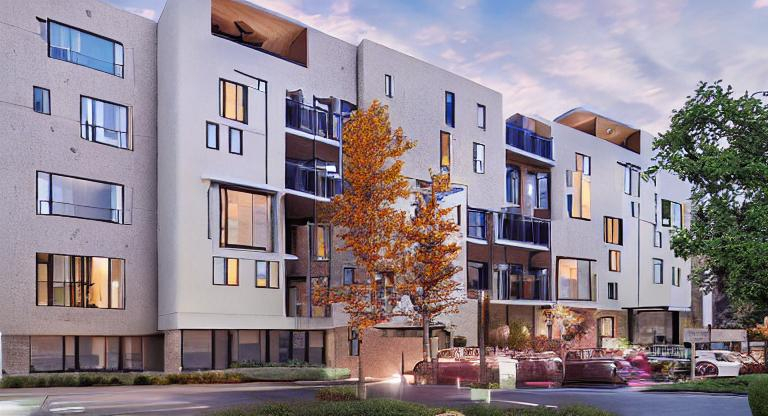 contemporary architectural rendering of a multi - fa... | OpenArt