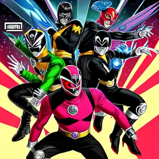 Goth Power Rangers fighting Galactic Nazi Hitler | OpenArt