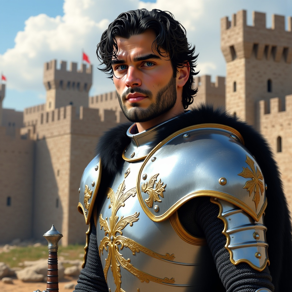 @lQLRRrdlwikZzMJbFktz A strong, imposing male knight...