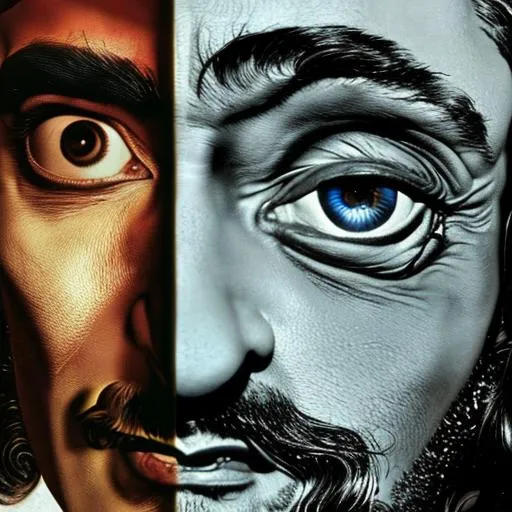 salvadore dali painting, surreal, CGI, 3D, heavily d...