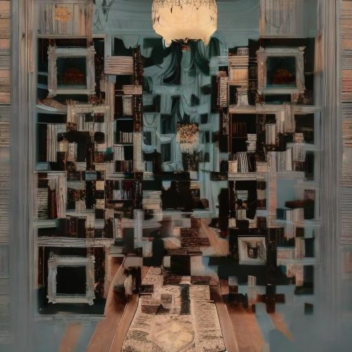 gloomy and mysterious fantasy huge library 10 meters...