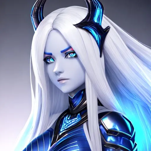 Abyssal, female, while hair, buffed, Lifegiver, beau... | OpenArt