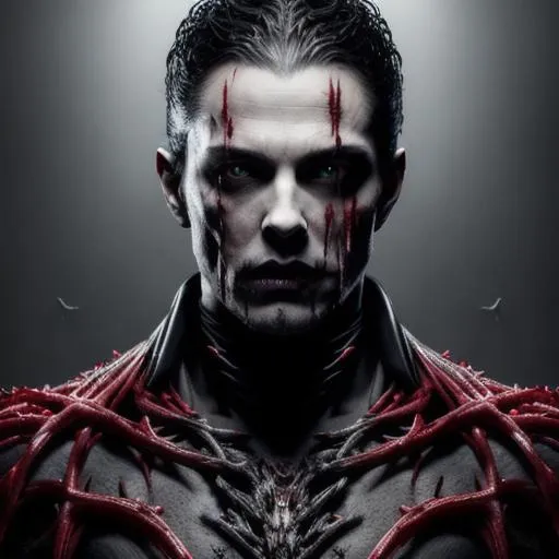 Photorealistic, Dark, Horror, Vampire Male with Flay... | OpenArt