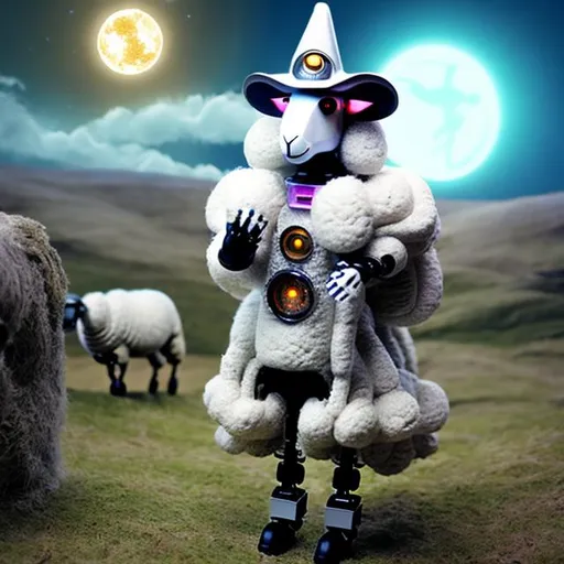robot sheep wizard photo | OpenArt