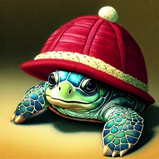 turtle on a chair with a top hat | OpenArt