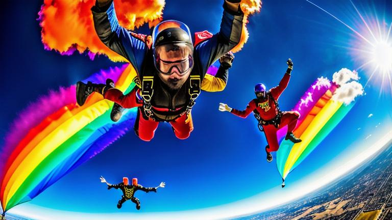 Demons skydiving, demons, skydiving, demons falling...